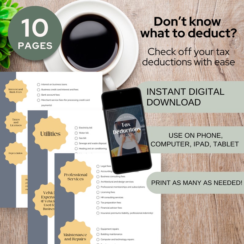 Tax Deductions Checklist | Small Business Finance | Printable Tax Cheat ...
