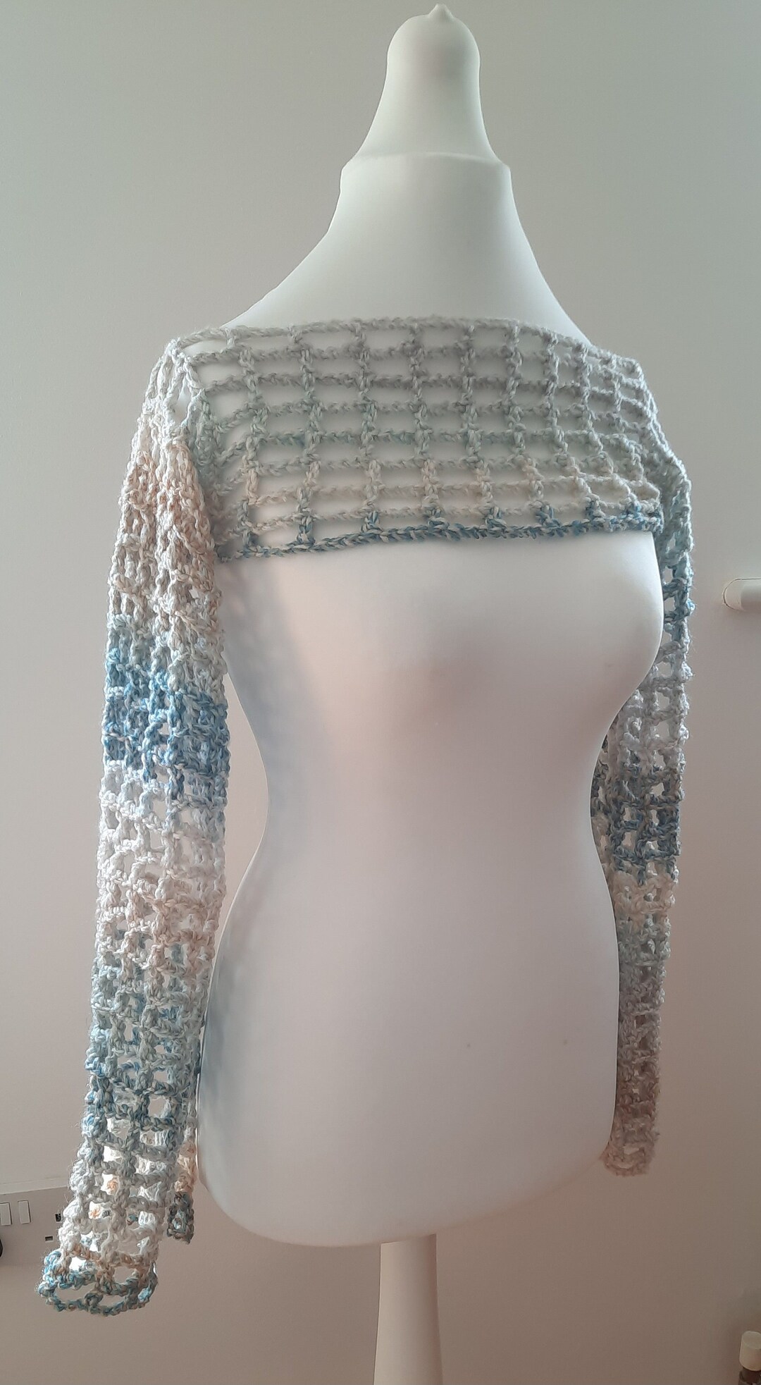 Long Sleeves Crochet Bolero, Fishnet Top, Half Shrugs, Ballet Shrug ...