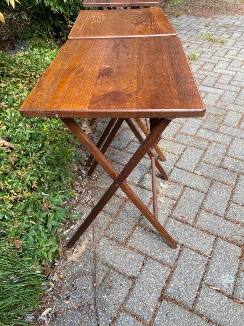 Midcentury Modern MCM Solid Walnut Folding Tray Tables. Set of Four - Etsy
