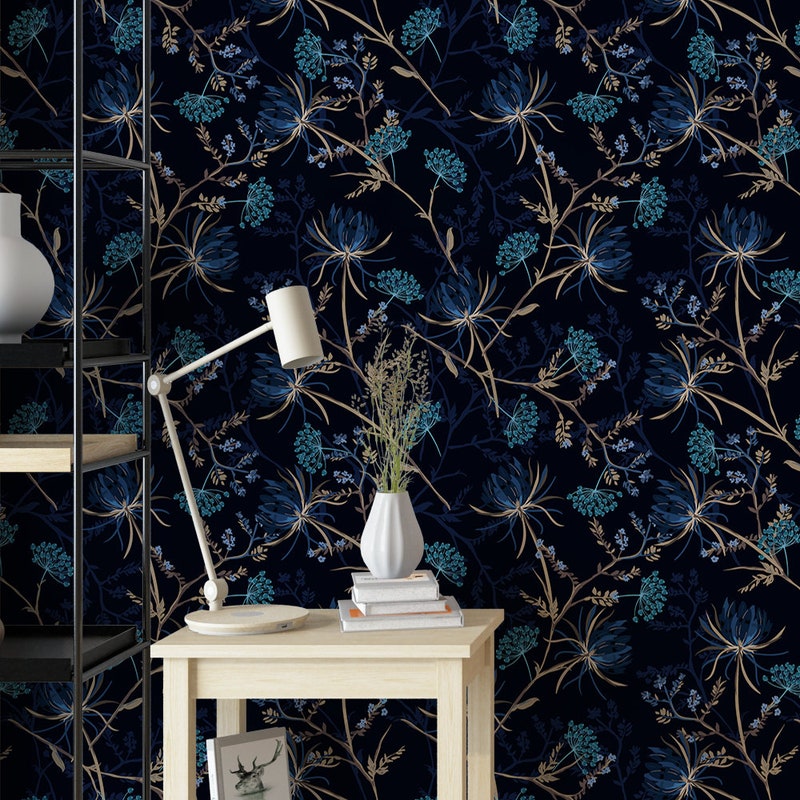 Navy Blue Wallpaper - Etsy