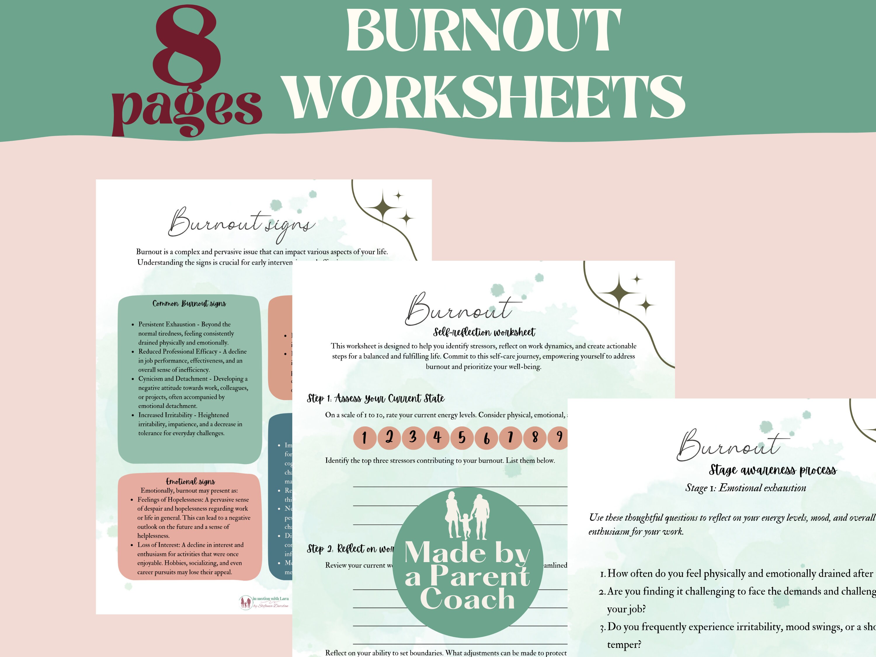 Burnout Workbook Mental Health Digital Pdf Minimalist Stress Relief ...