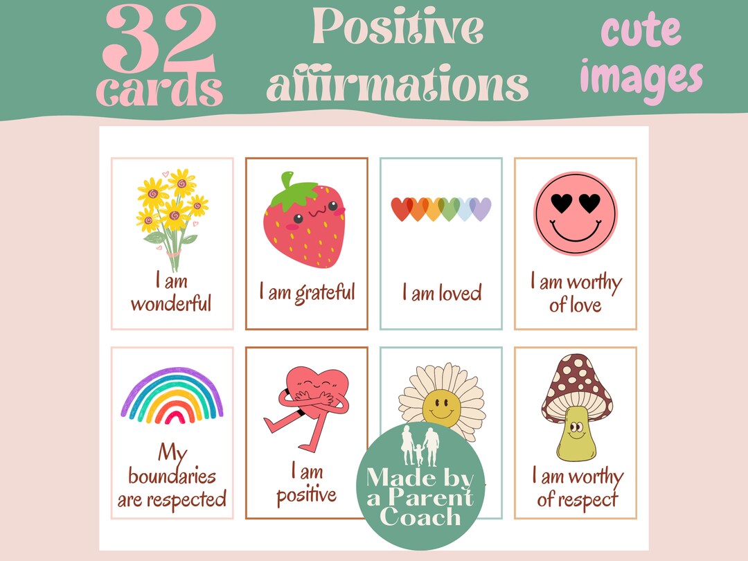 Positive Affirmations Cards for Kids Mental Health School Counselor ...