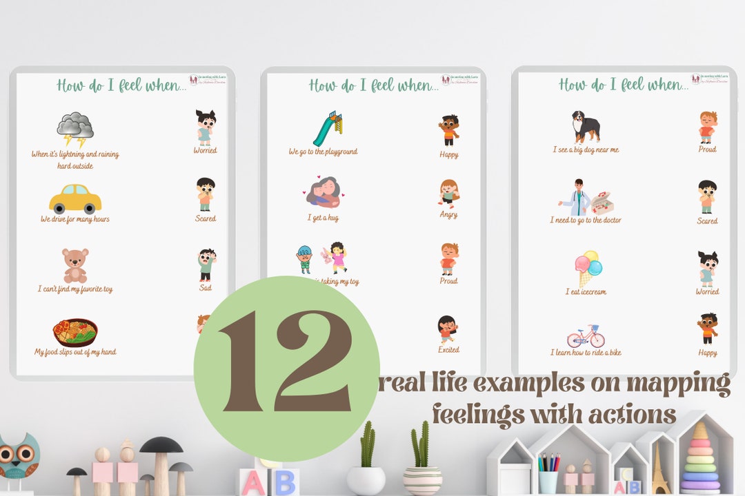 Feelings Naming Match-up Game for Kids - Real Life Emotion Scenarios ...