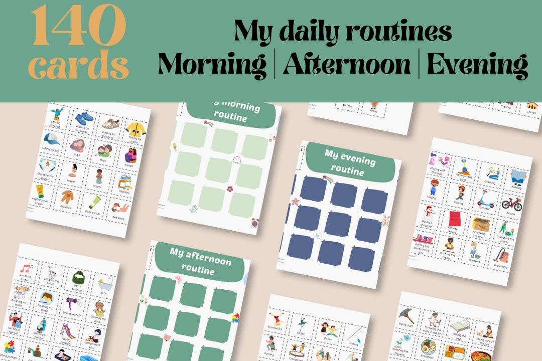 Daily Routine Cards Charts | Homeschool Visual Schedule for Toddlers ...