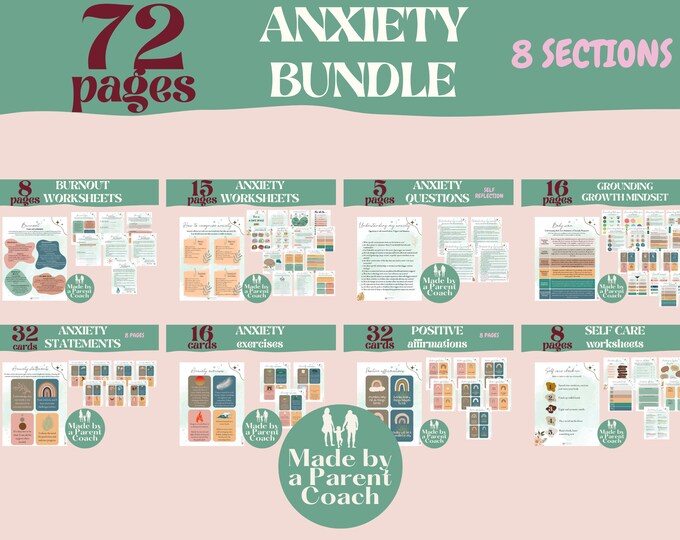 Anxiety MEGA Bundle - Mental Health - Posters, Workbooks, Positive ...