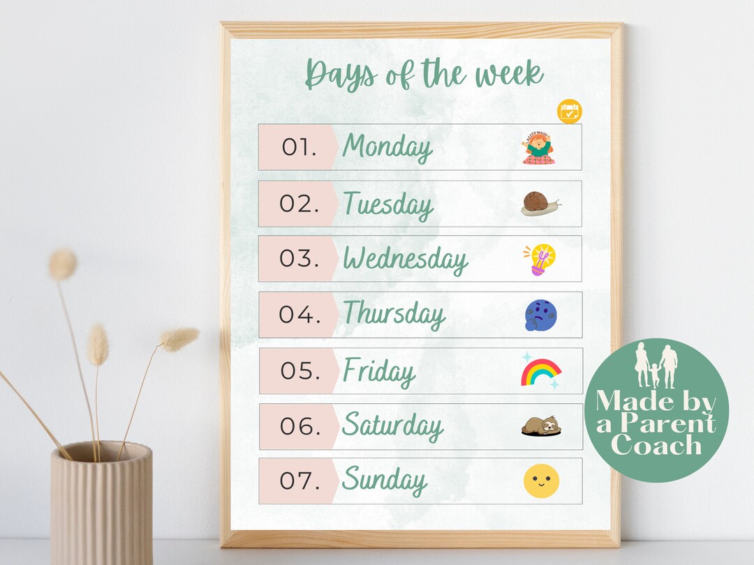 Days of the Week Poster | Classroom Display | Montessori Learning ...