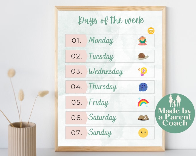 Days of the Week Poster | Classroom Display | Montessori Learning ...