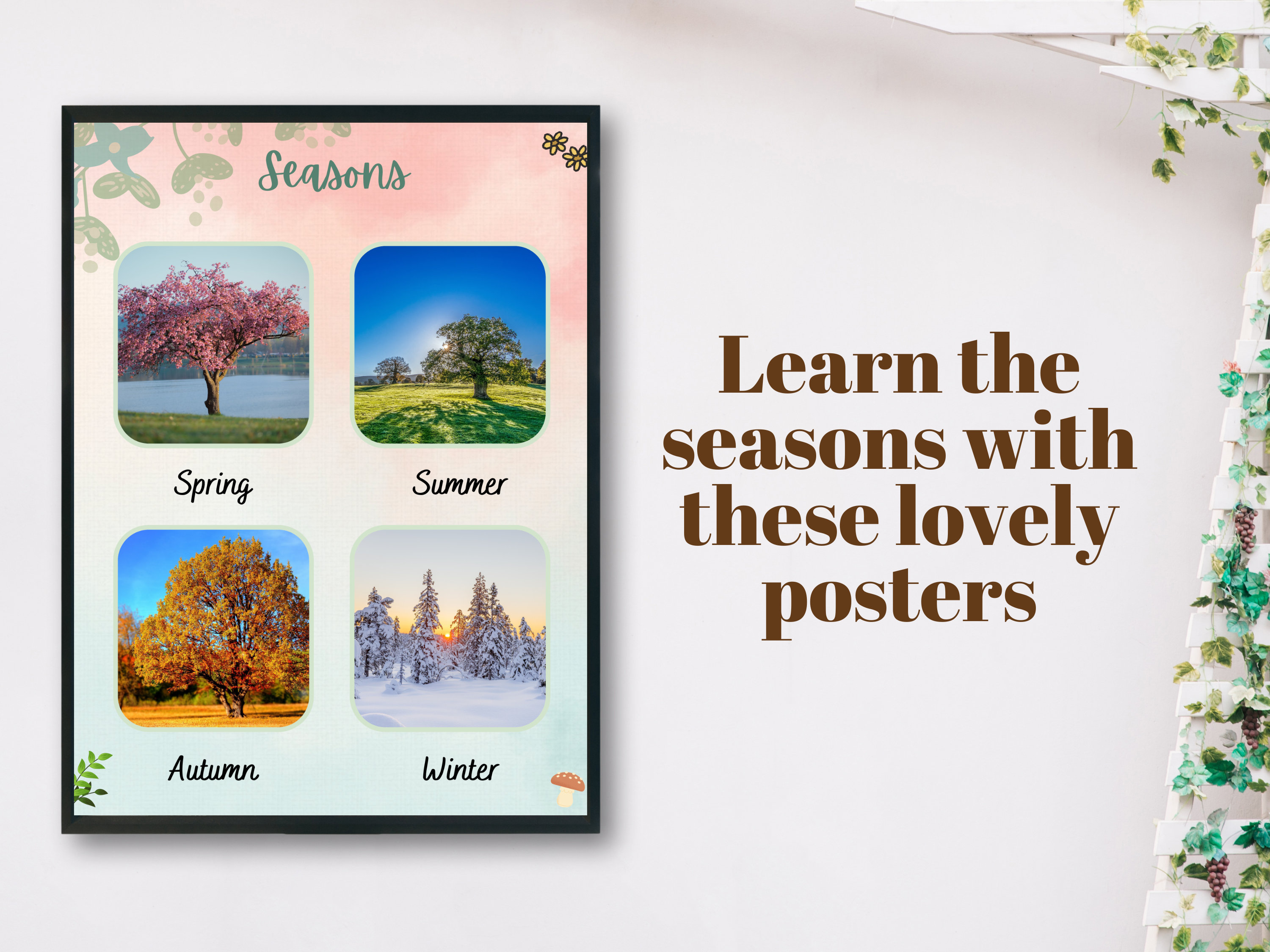 Four Seasons Preschool Poster Set Learning Journey Teaching Poster ...