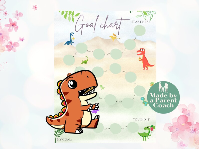 Dinosaurs Printable Goal Chart for Kids Goal Setting Fun Reward Chart ...