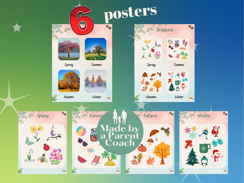 Four Seasons Preschool Poster Set Learning Journey Teaching Poster ...