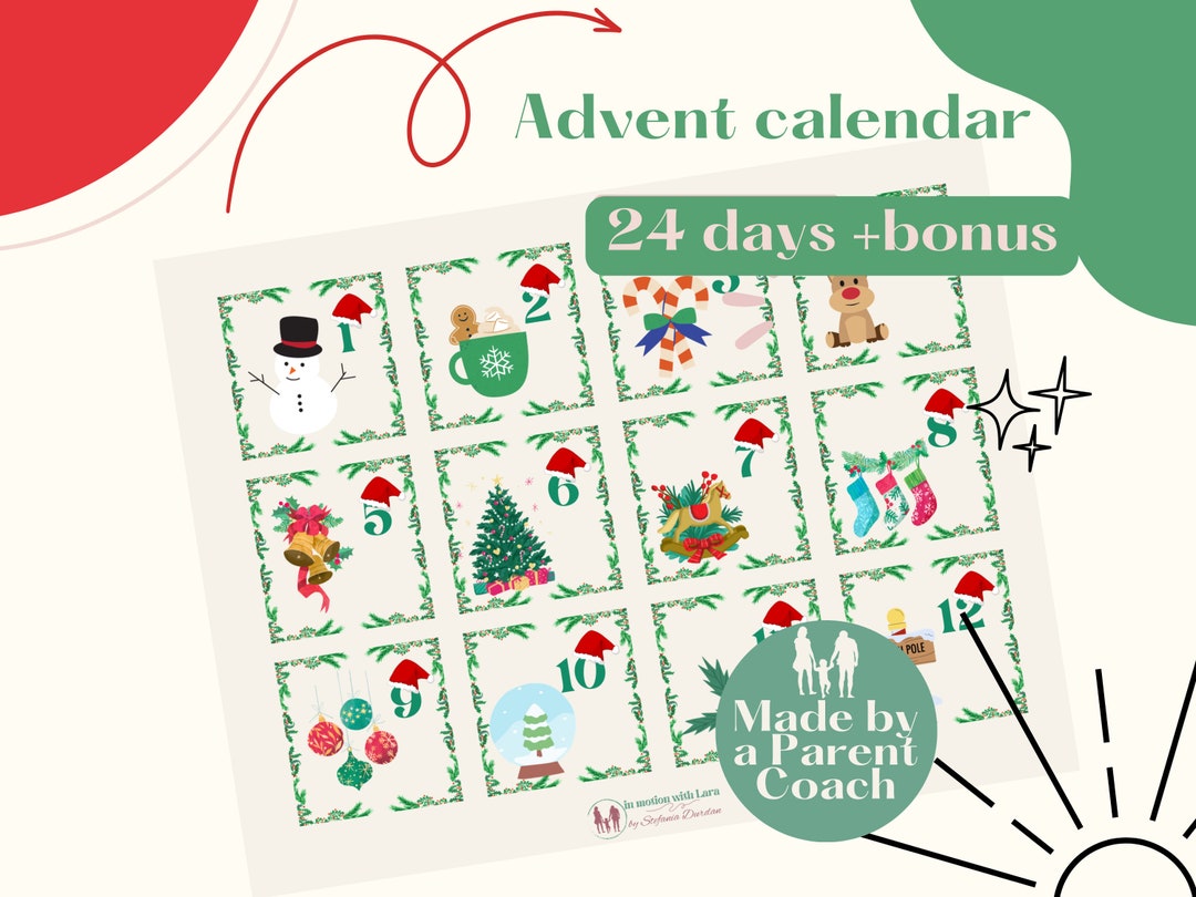 Printable Advent Cards for Family Digital Kids Advent Calendar Instant ...