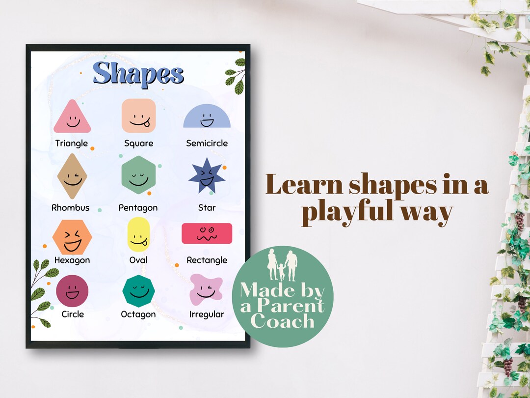 Shapes Chart | Playful Montessori Nursery Shapes Poster | Fun and ...
