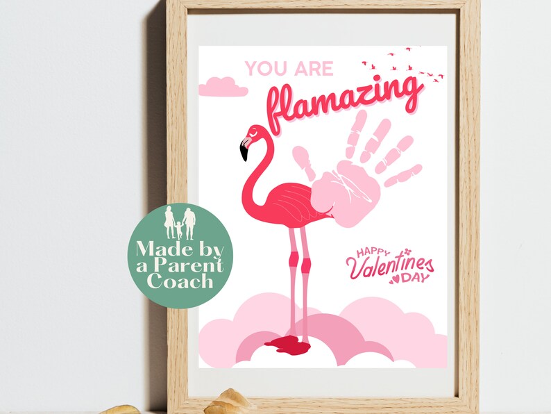 Handprint Template Flamingo Fun Valentine DIY Art Kids Handprint Craft ...