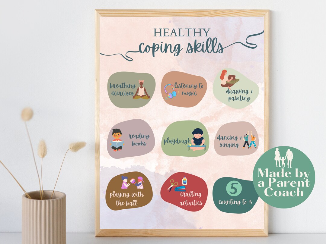 Healthy Coping Skills Poster: A Psychology Print for Mindful Living ...