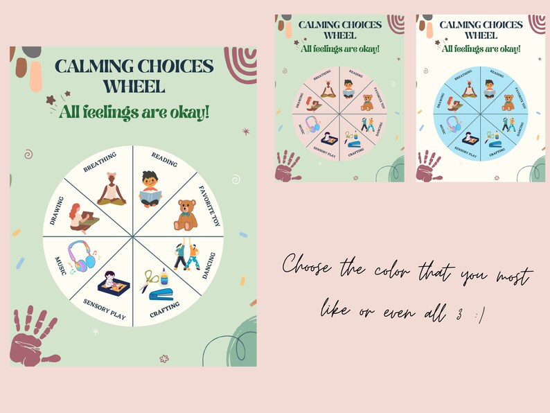 Calming Choices Wheel: Explore Self Regulation | Counseling & Classroom ...