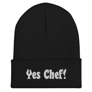 YES CHEF, the Bear, Hat for Chef, Student, Kitchen, Cuffed Beanie - Etsy