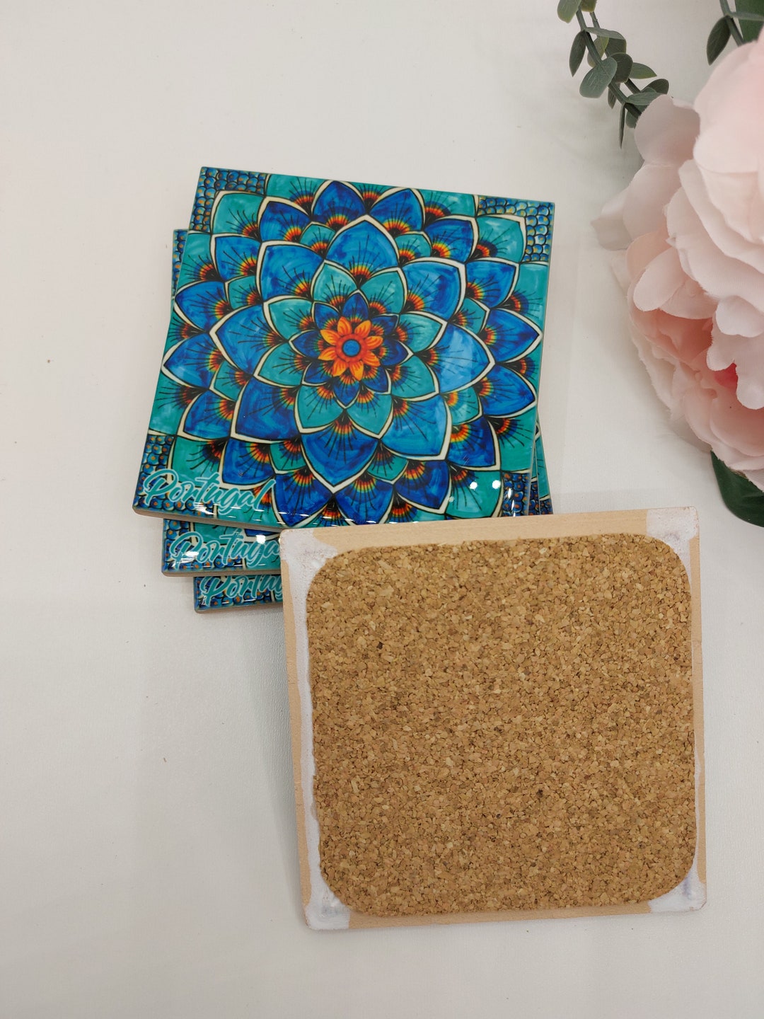 Hot pot, Set of 4 hot pot stand , Ceramic hot pot, Set hot pot, Mandala ...