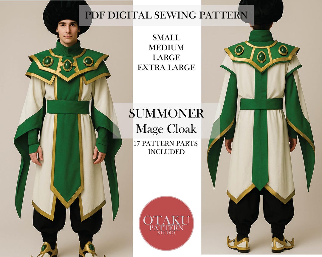 Summoner Cosplay Sewing Pattern: Layered Cloak, Cape & Shirt (PDF ...