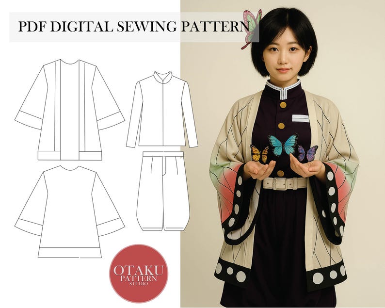 Insect Hashira Cosplay Sewing Pattern: Uniform, Pants & Cloak (PDF ...