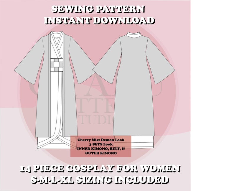 Cherry Mist Demon Kimono PDF Pattern Anime Inspired Cosplay Sewing ...