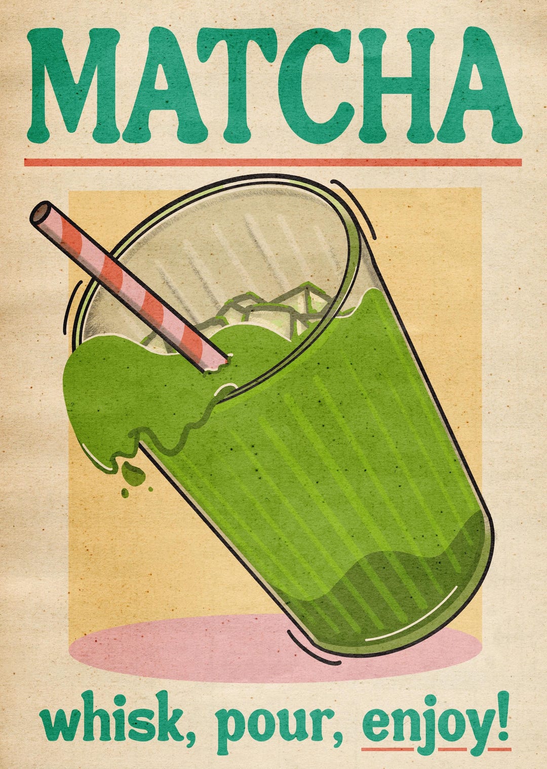 Matcha Tea A3 Print/poster - Vintage Inspired - Thick & High Quality ...