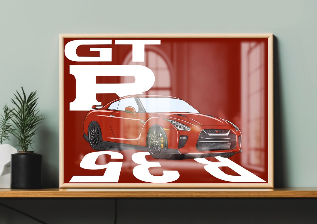 2017 Nissan GT-R R35, A.k.a. Godzilla, Vector Fileai., Wall Art, Poster ...