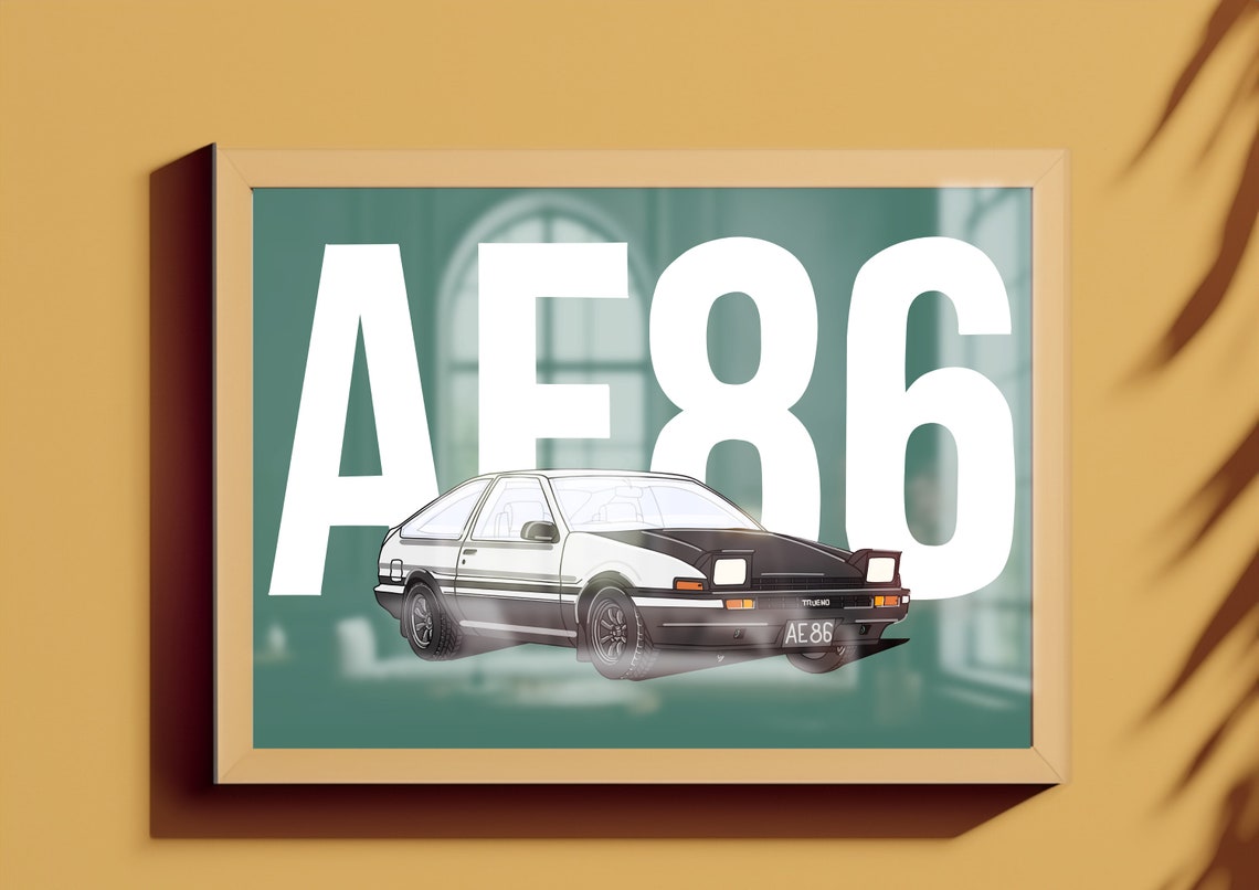 1987 Toyota Sprinter Trueno AE86 , Vector Fileai., Wall Art, Poster ...