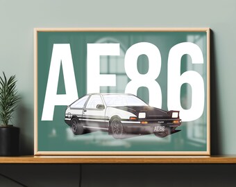 Printable Automotive Art AE86 Panda Trueno Print Digital Download 36x24 ...