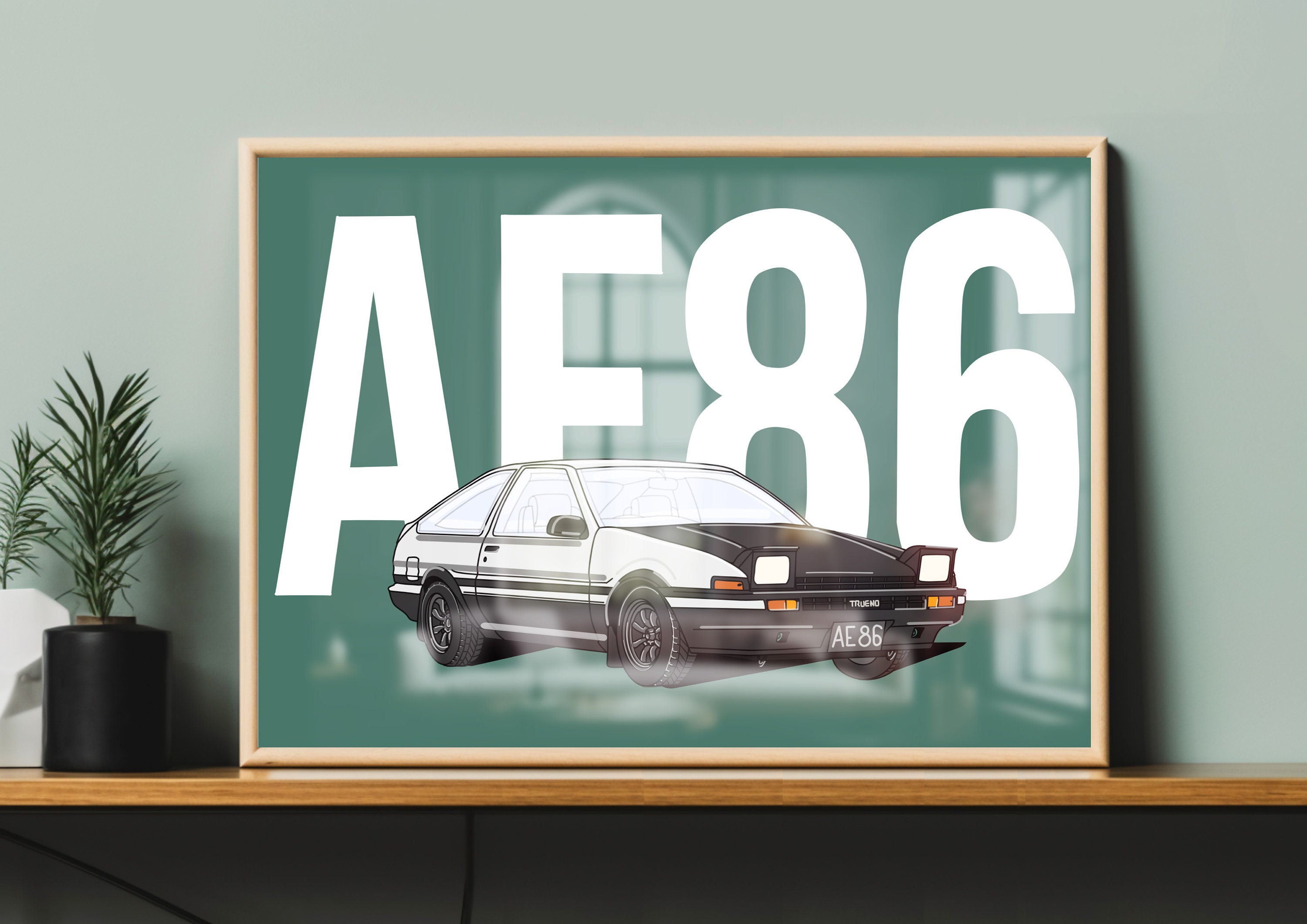 1987 Toyota Sprinter Trueno AE86 , Vector Fileai., Wall Art, Poster ...
