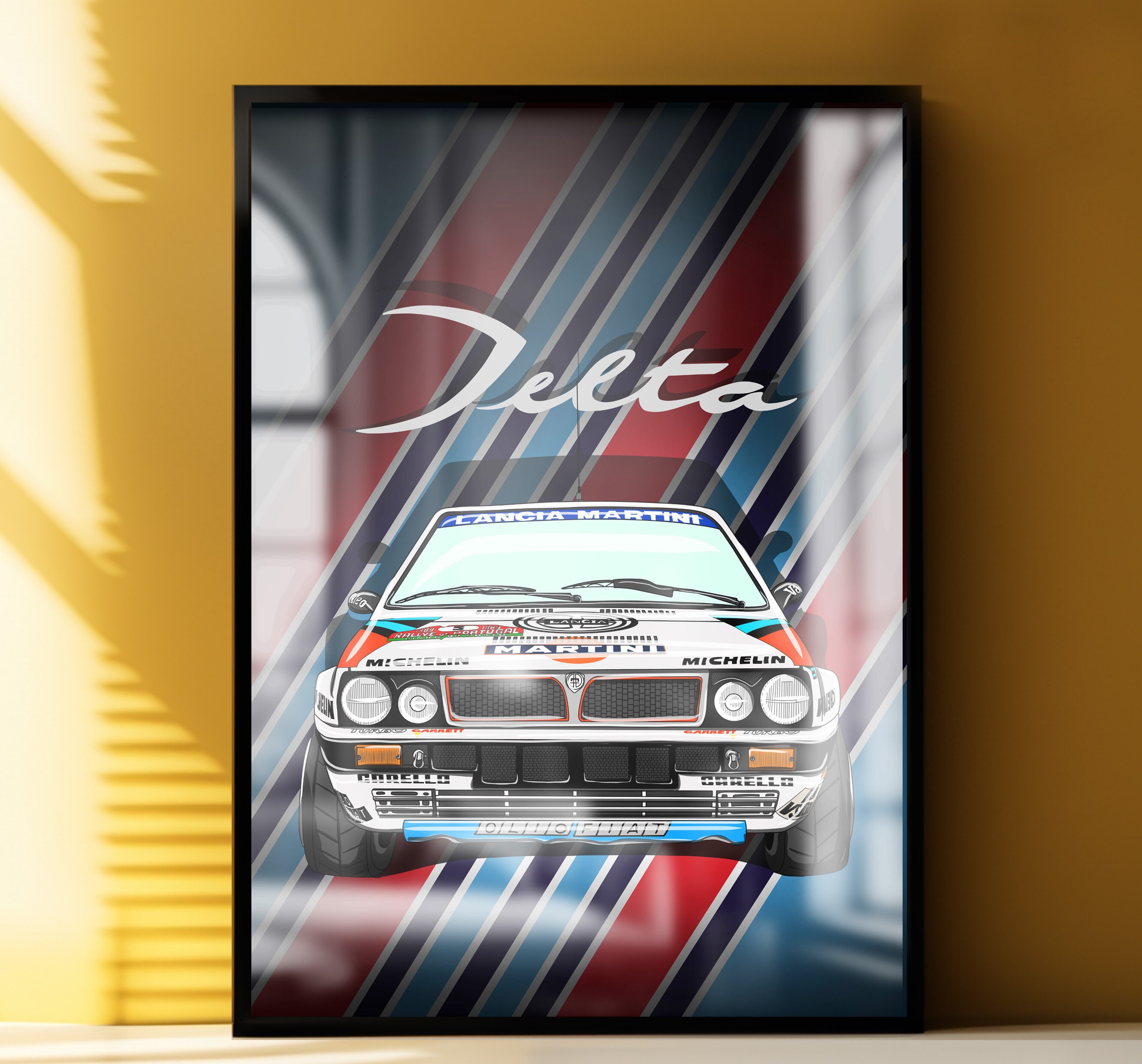 1989 Lancia Delta HF Integrale Group A Rally Car, Vector Fileai., Wall ...