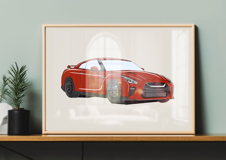 2017 Nissan GT-R R35, A.k.a. Godzilla, Vector Fileai., Wall Art, Poster ...