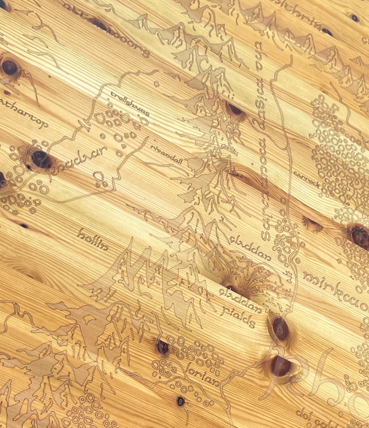 Lord of the Rings Laser Engrave Cnc Cut Wood Carve Map Lotr Middle ...