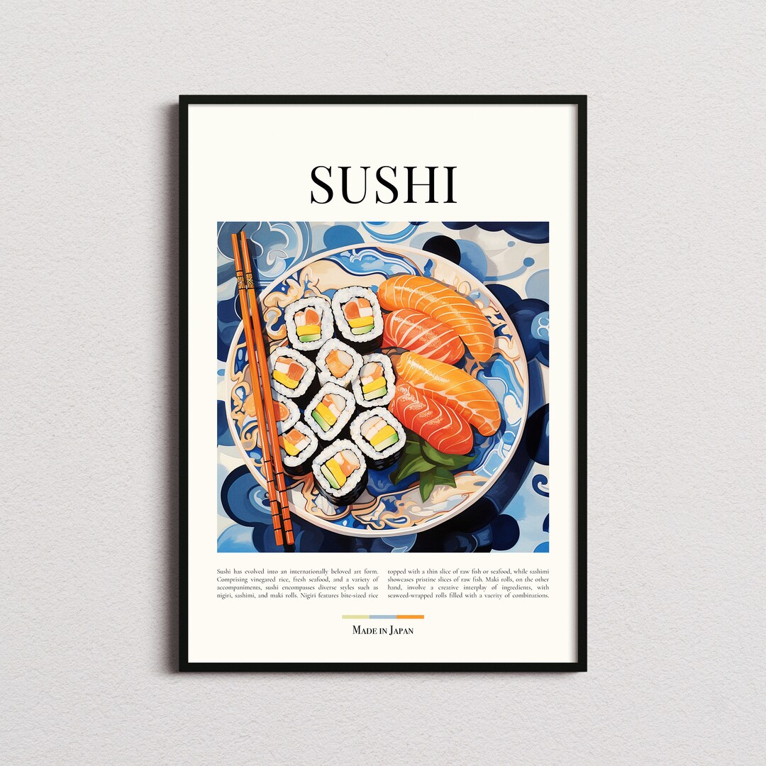 Sushi Print Traditional Japanese Food Wall Art Poster - Etsy