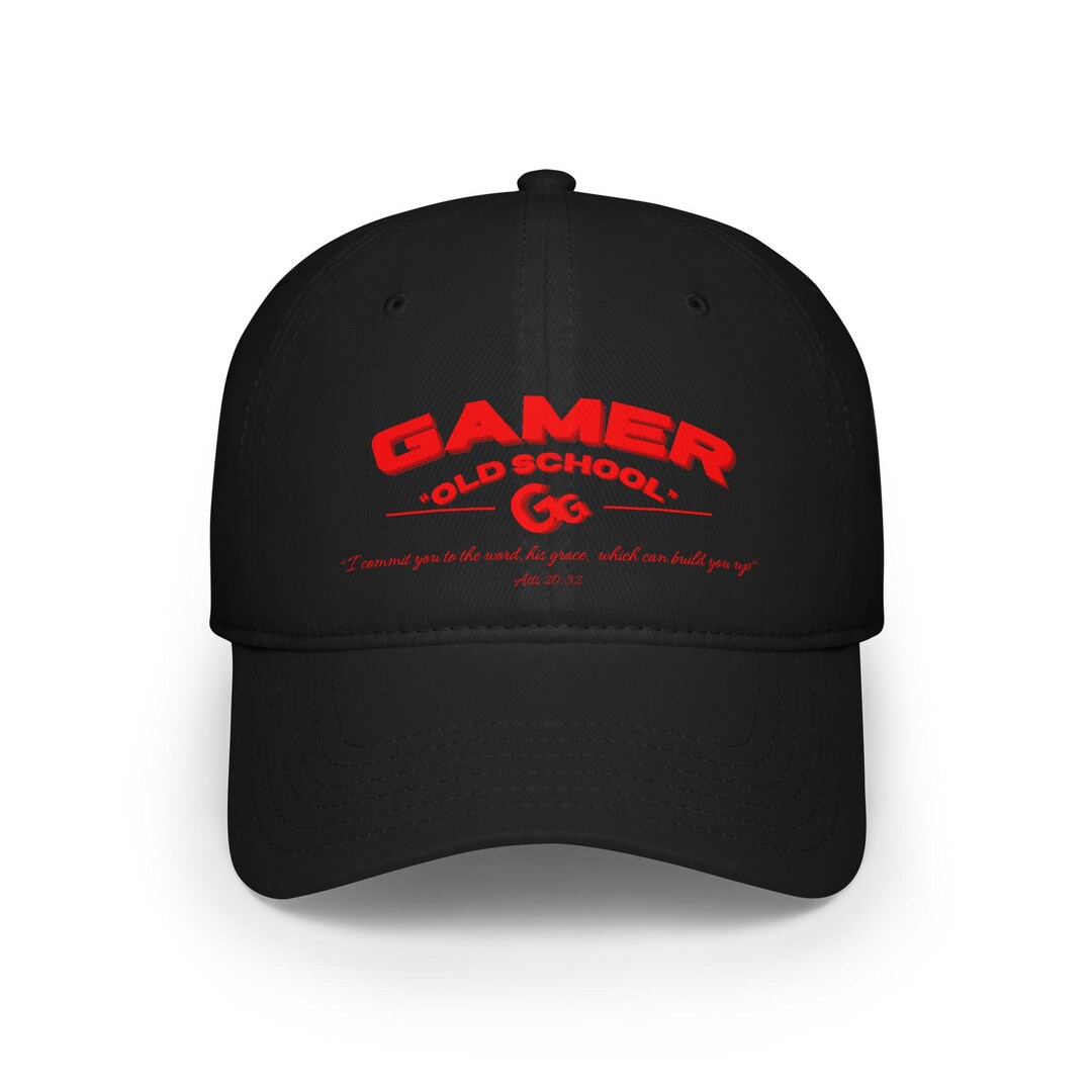 Old School Gamer Low Profile Baseball Cap, Gift for Gamers, Red Cap for ...
