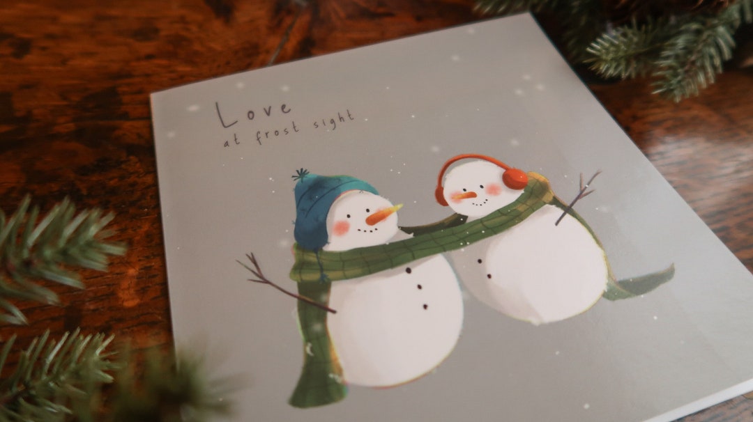Cute Snowmen Christmas Cards, Fun Holiday Greetings, Festive Card Set ...