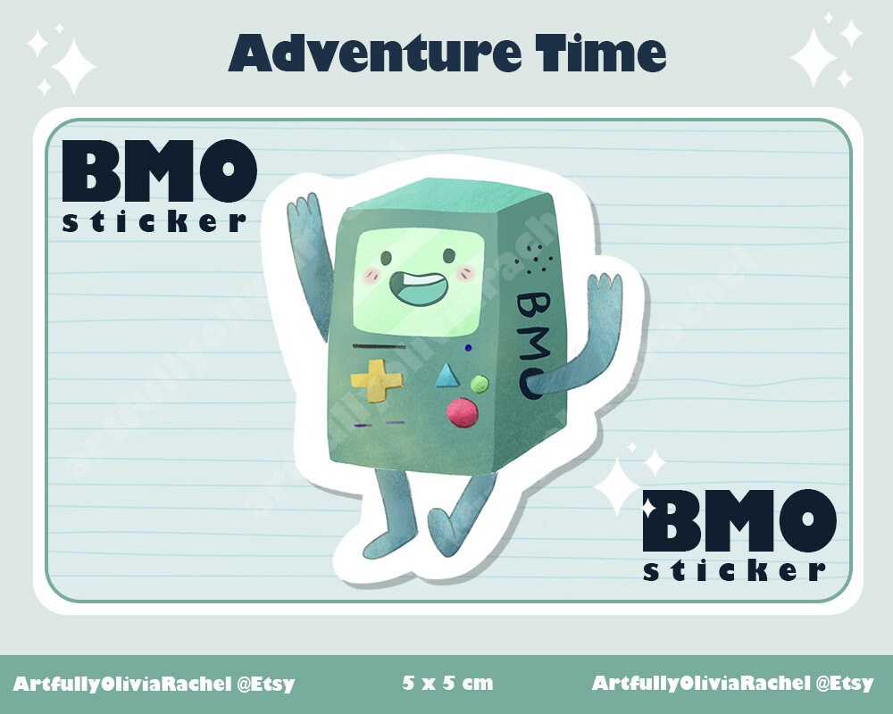 Cute BMO Sticker Adventure Time Cartoon Sticker Laptop - Etsy