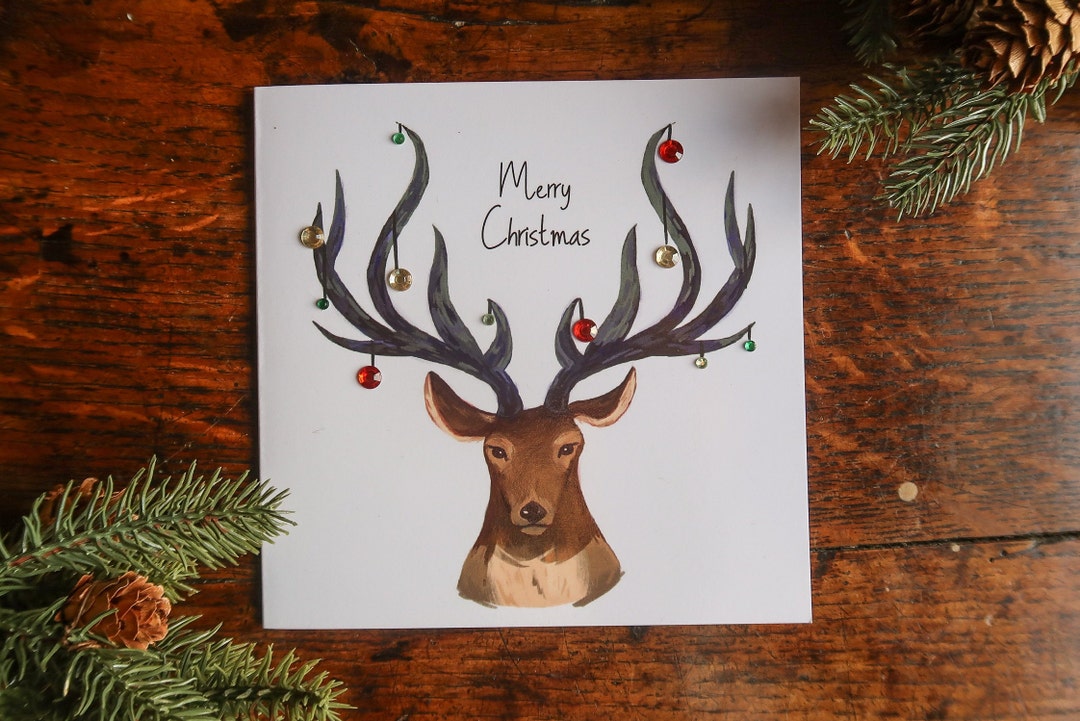 Beautiful Reindeer Christmas Cards, Fun Holiday Greetings, Festive Card ...