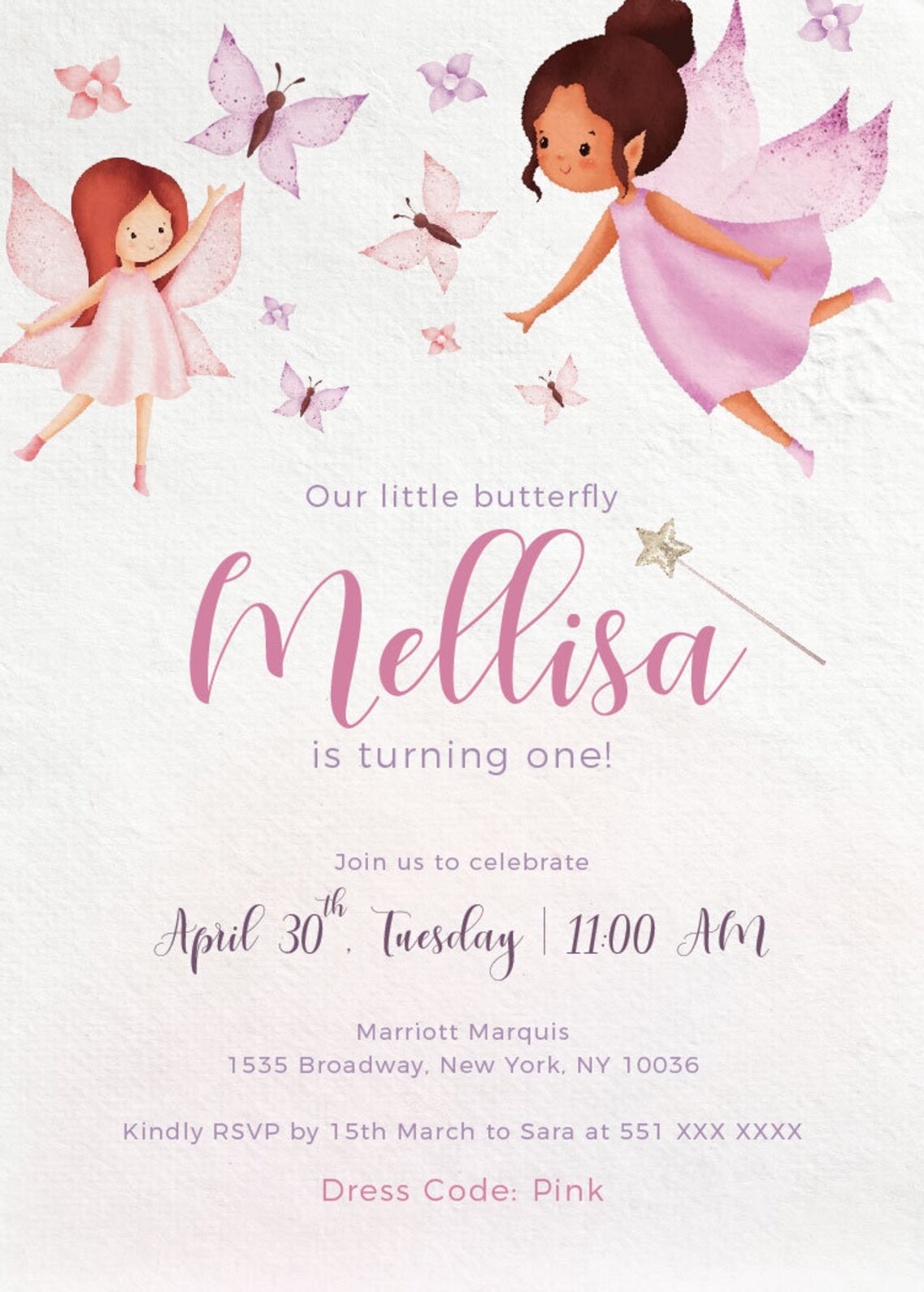 Butterfly Birthday Invitation 1st Birthday Invite First - Etsy