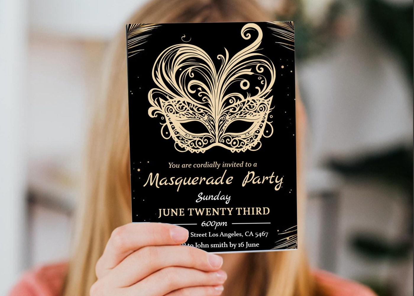 Masquerade Ball Birthday Invitation | Editable Party Invite (digital ...