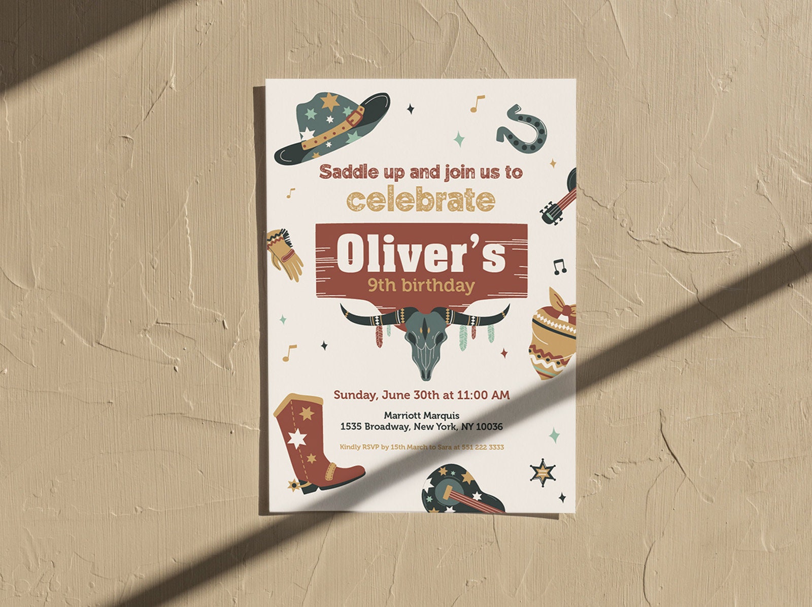 Cowboy Birthday Party Invitation Western Birthday Invitation Western ...