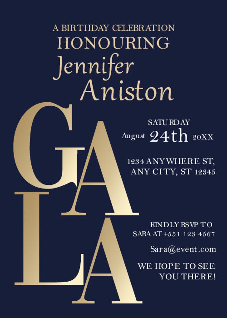 Editable Gala Invitation | Gala Fundraiser | Navy Blue Velvet | Gala ...