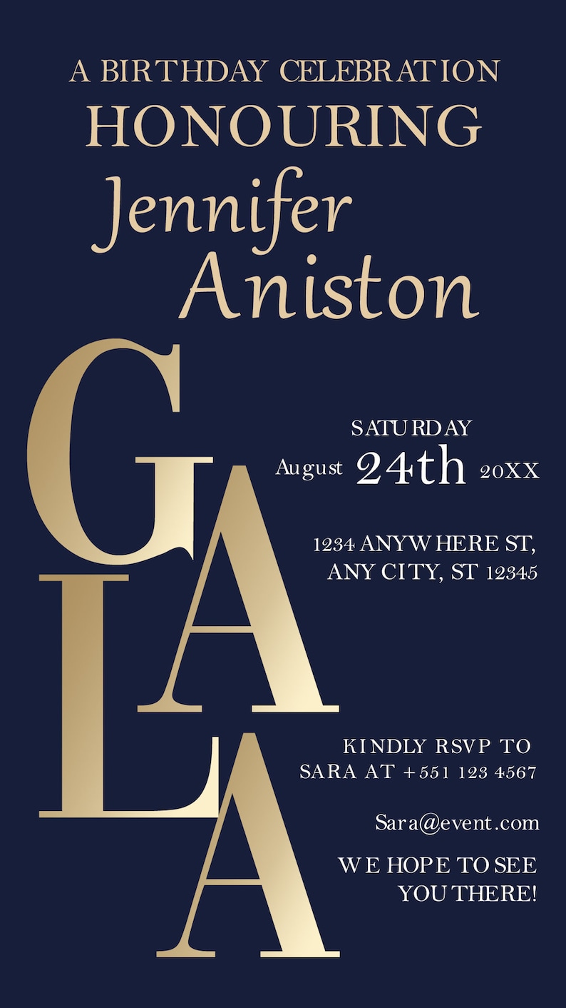 Editable Gala Invitation | Gala Fundraiser | Navy Blue Velvet | Gala ...