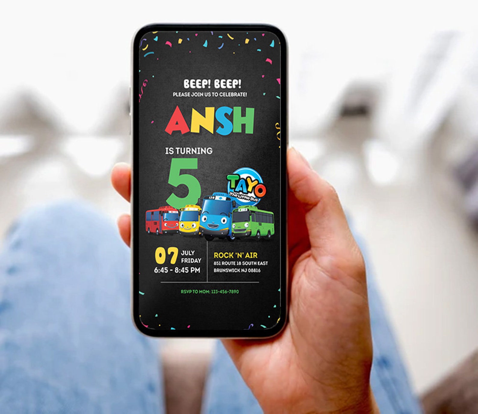 Digital Tayo Birthday Invitation for Boy Tayo Party Invitation Tayo ...