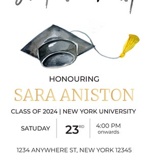 Graduation Party Invitation Template, Class of 2024 (digital Text ...