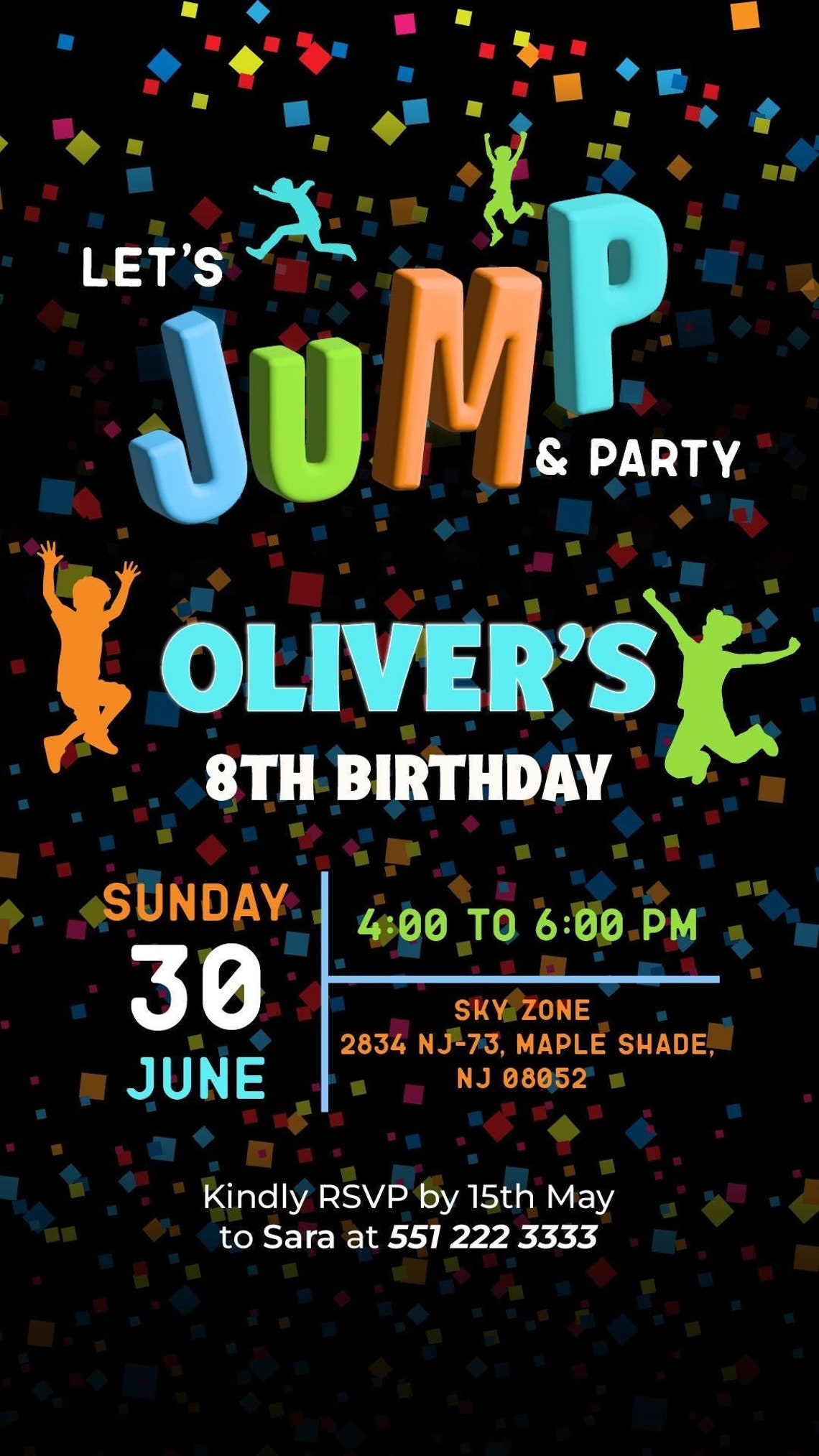 Jump up Invite Trampoline Invite Trampoline Park Birthday Invitation ...