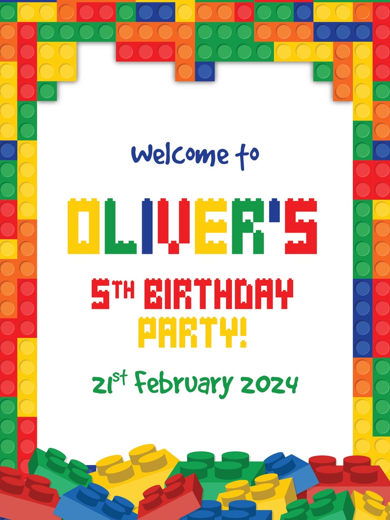 Building Blocks Welcome Standee Building Bricks Sign Welcome Poster ...