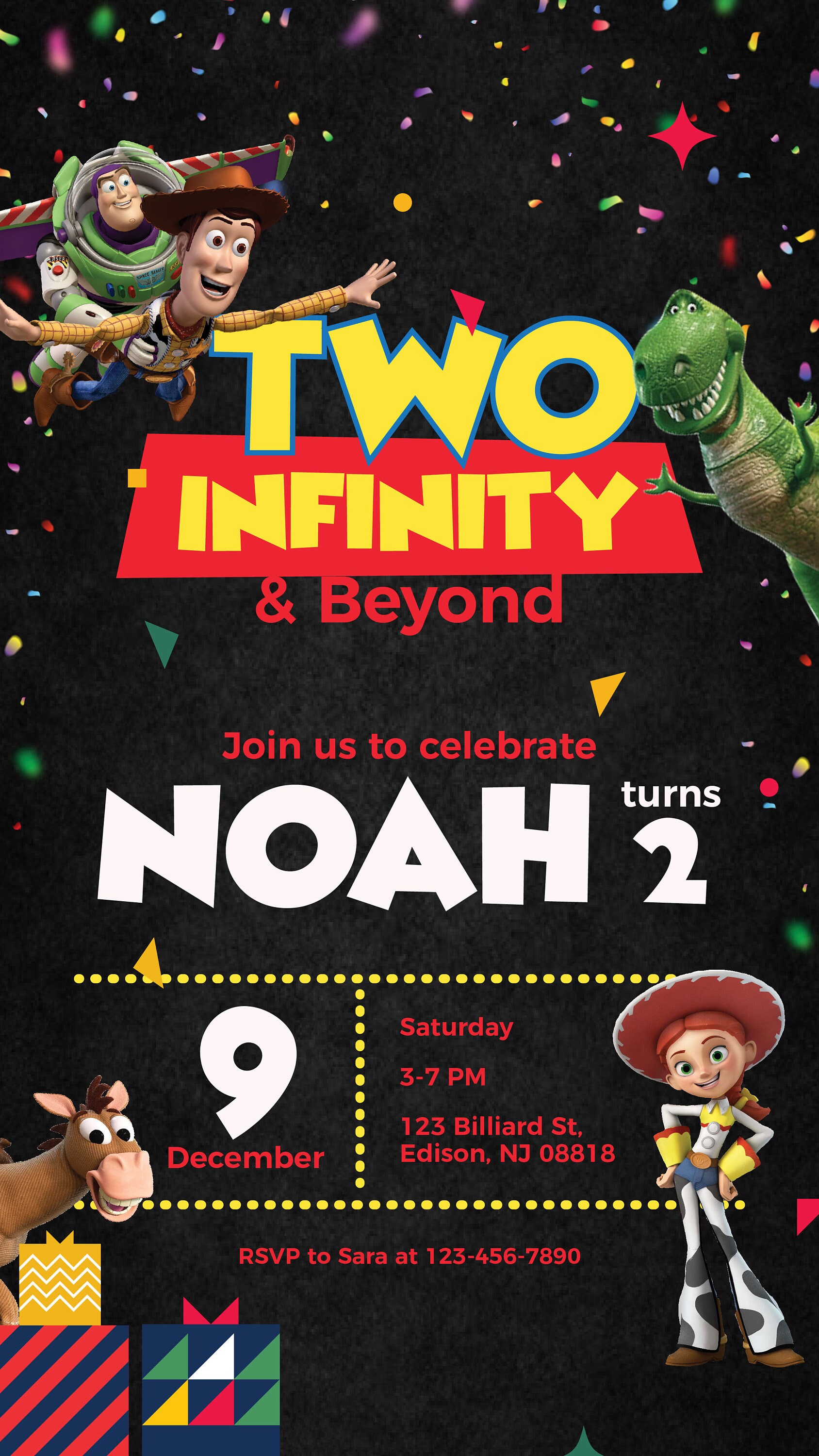 Two Infinity and Beyond Theme Birthday Invitation | 2nd Birthday Toy ...