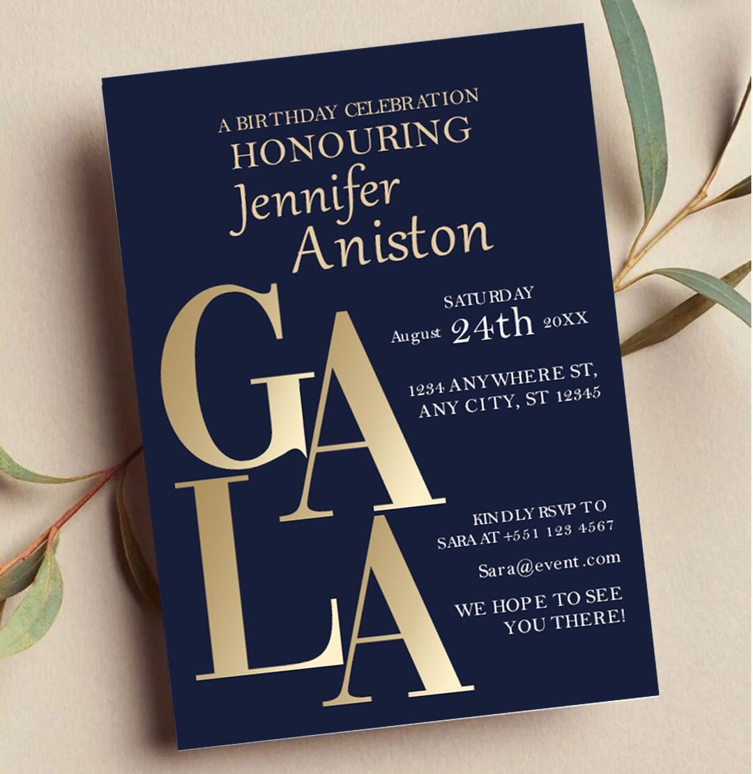 Editable Gala Invitation | Gala Fundraiser | Navy Blue Velvet | Gala ...