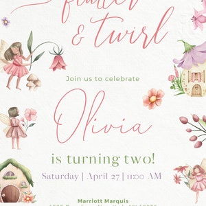 Fairy Birthday Invite Fairy First Birthday Invite Fairy Party Invite ...