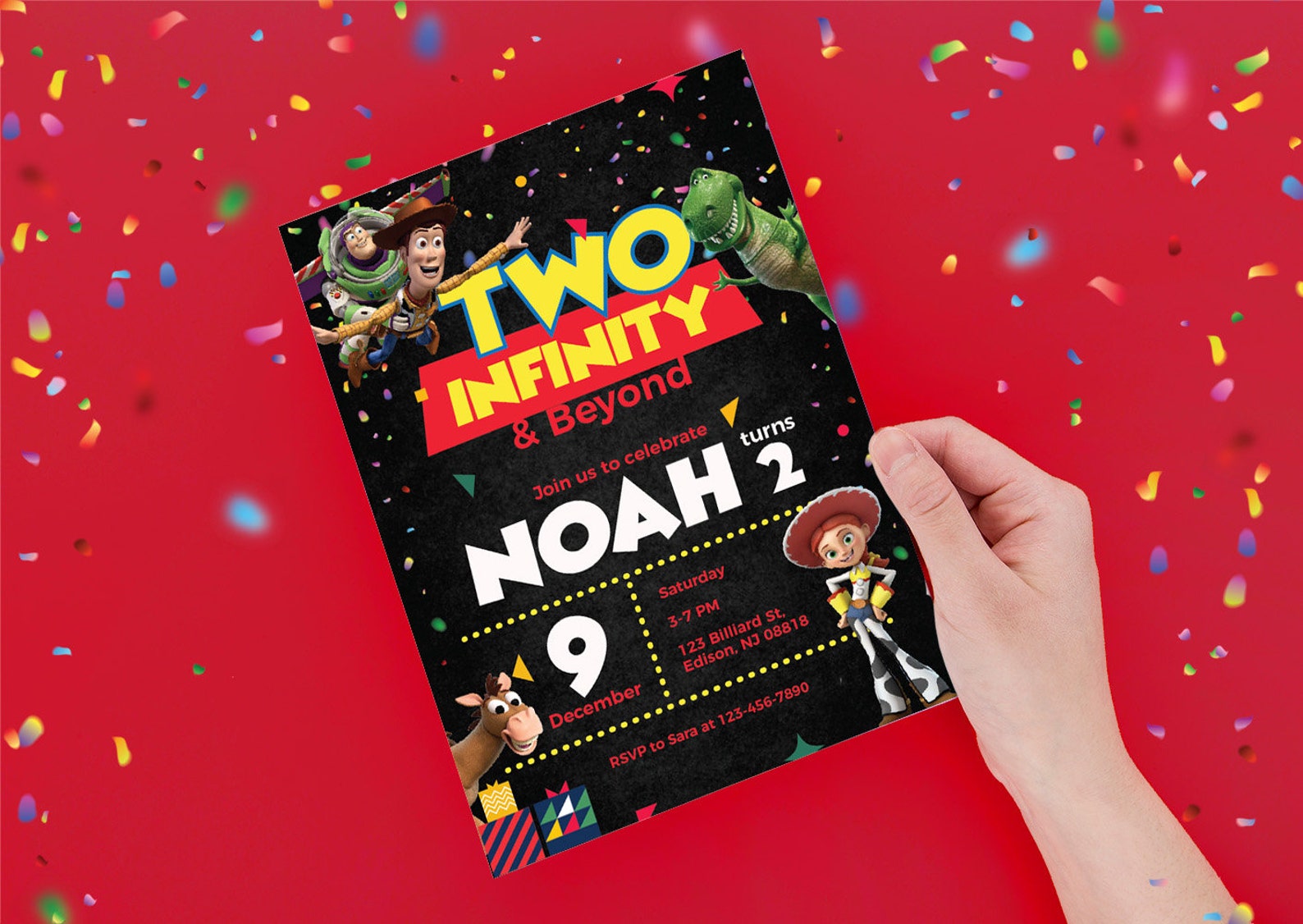 Two Infinity and Beyond Theme Birthday Invitation | 2nd Birthday Toy ...